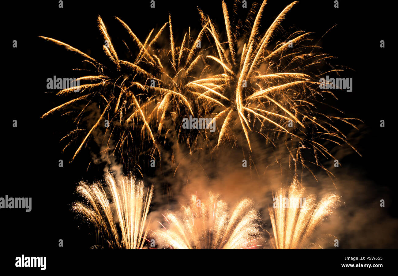 Orange Fireworks White Background