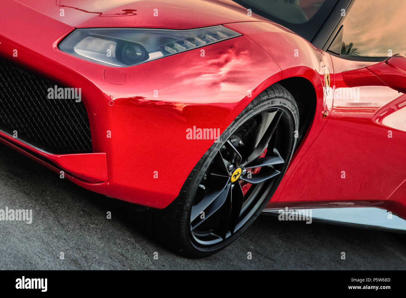 Ferrari car orange hi-res stock photography and images - Alamy