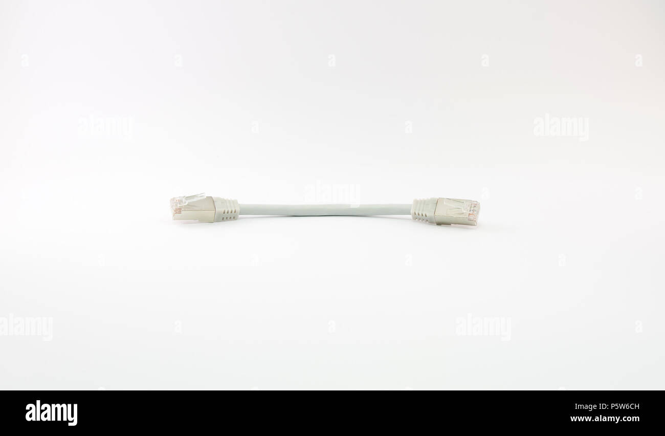cable with two metal heads, isolated on white background Stock Photo ...