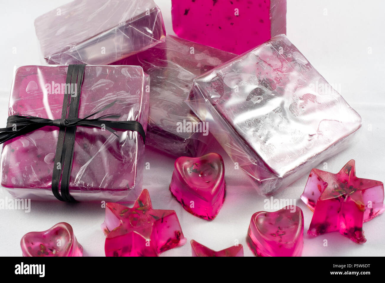 lavender soaps in different shapes isolated on white background Stock ...