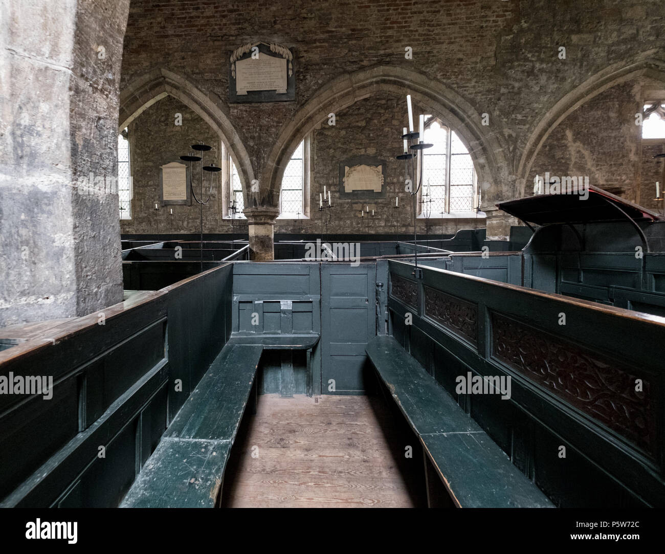 Interior of Holy Trinity Church, Goodramgate, York UK. Photo shows the ...