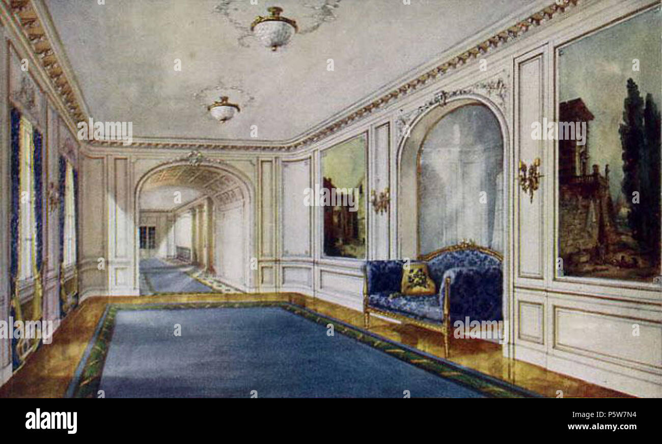 N/A. English: Drawing of the gallery of the RMS Aquitania . 1910 ...