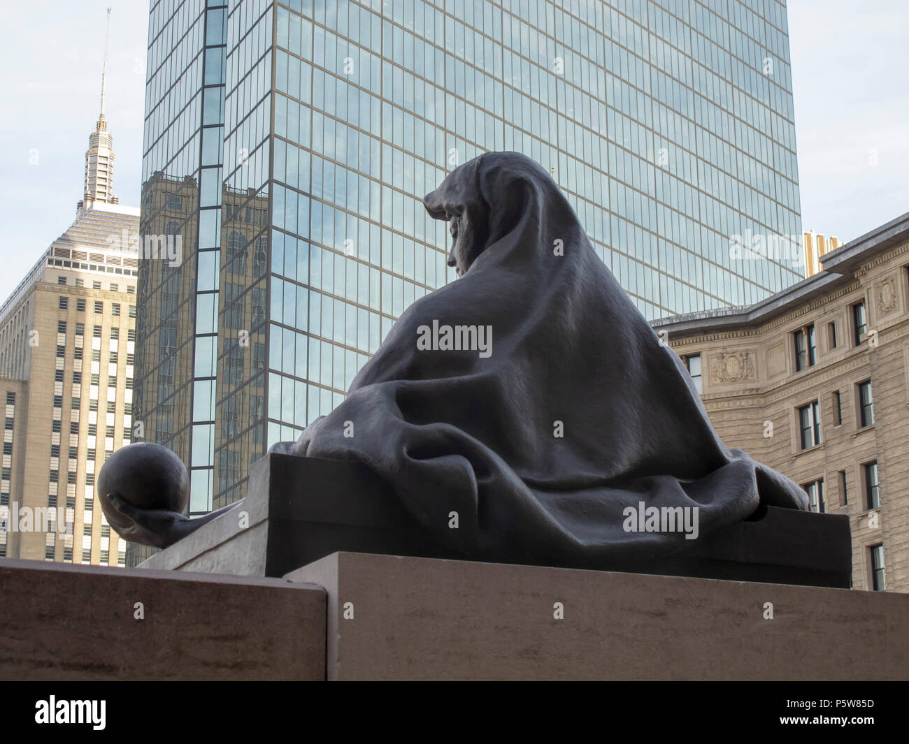 Boston public library statue hi-res stock photography and images - Alamy