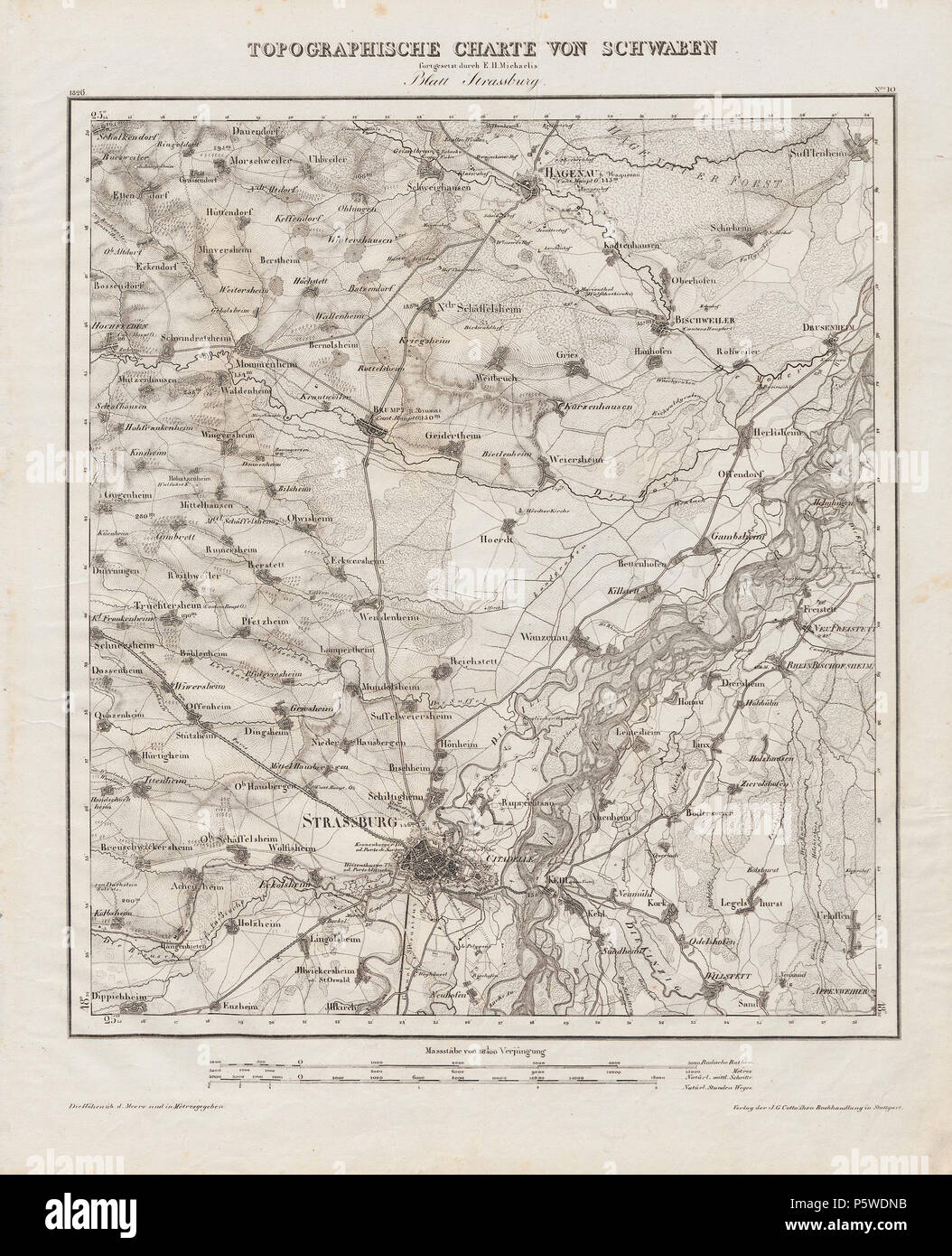 N/A. Charte von Schwaben. Blatt 10 Strassburg . between 1798 and 1828 ...