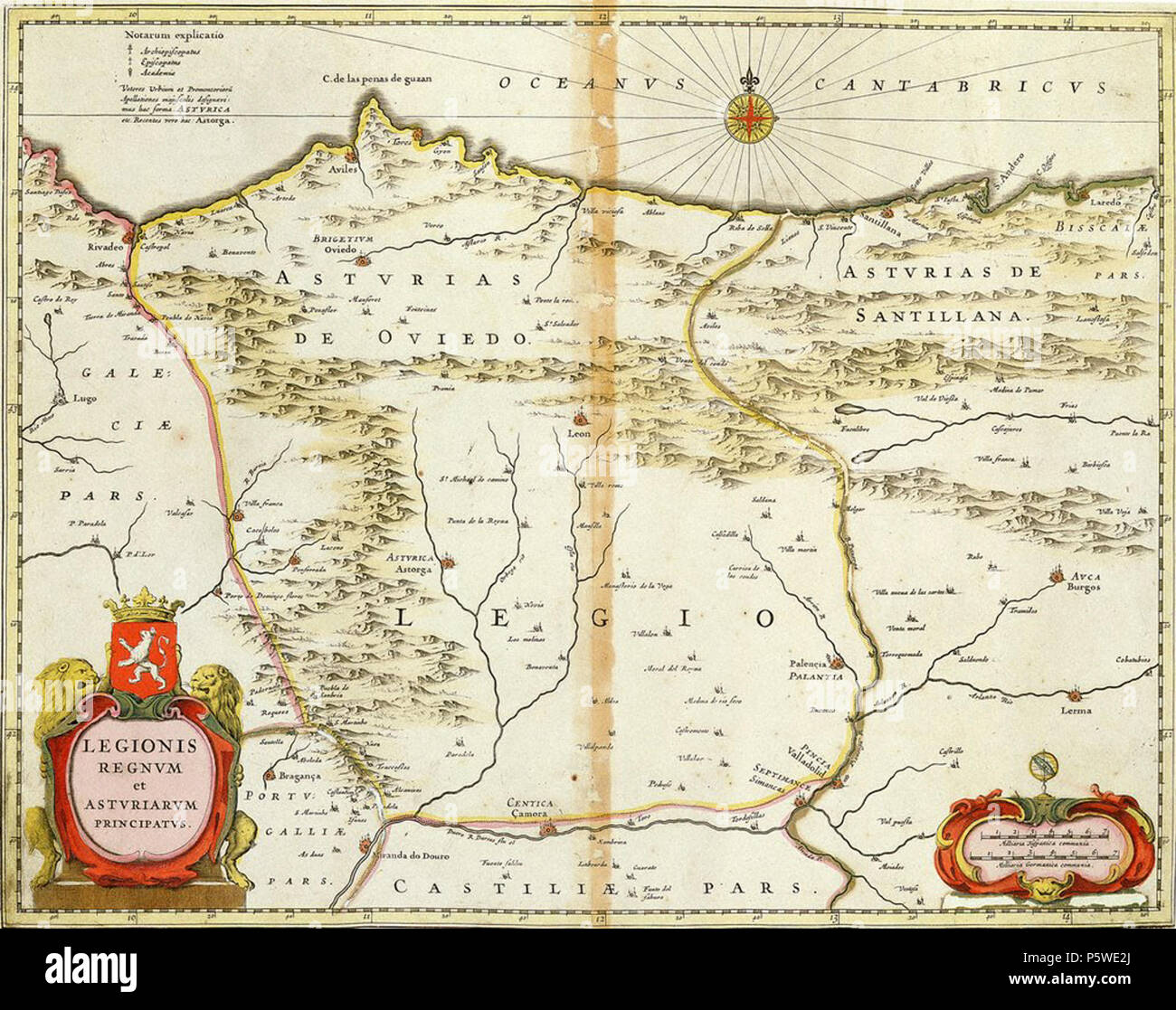 N/A. Map of the Kingdom of Leon (Spain). 1640. Willem Janszoon Blae 430 De Willem Janszoon Blaeu ...