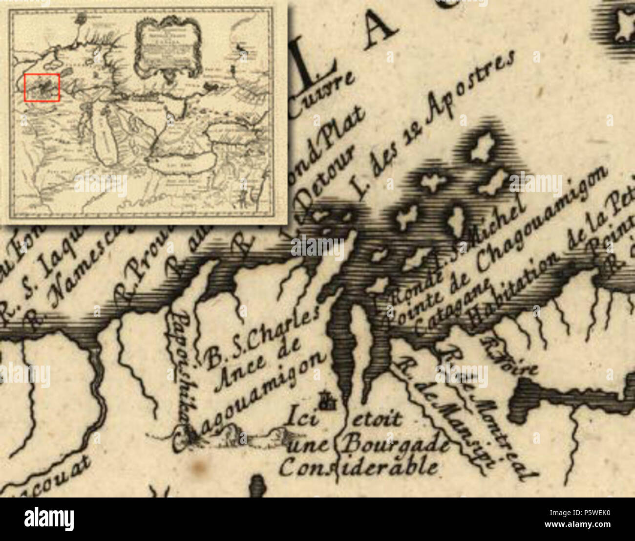 Map of lake superior hi-res stock photography and images - Alamy
