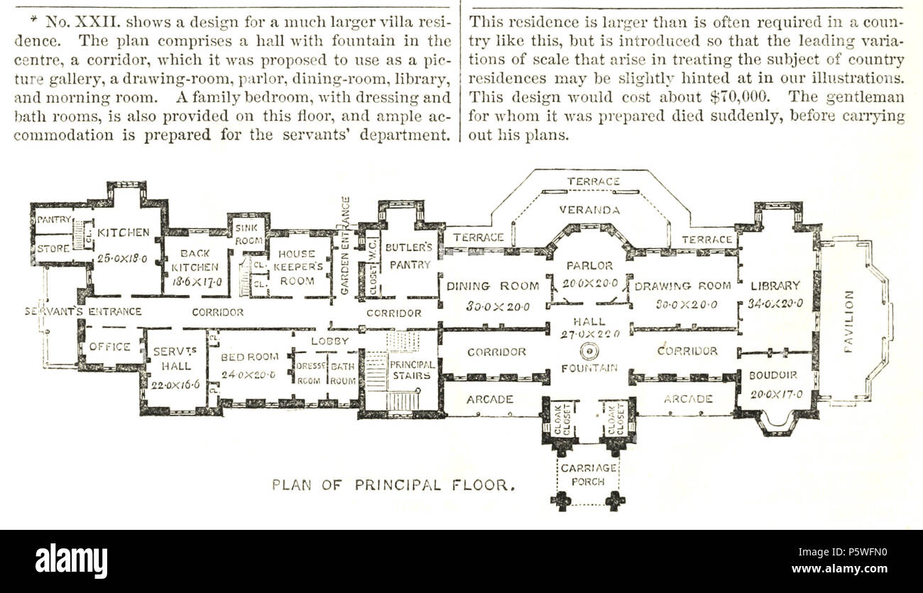 440 Design for a Picturesque Mansion on a Large Scale by Calvert Vaux ...