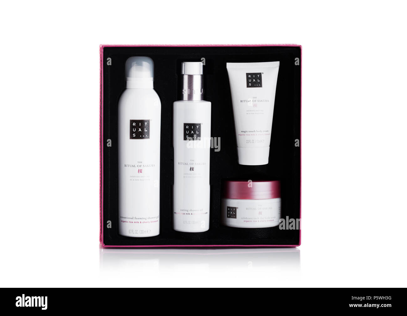 LONDON, UK - JUNE 23, 2018: RITUALS body care containers set. Sakura ...