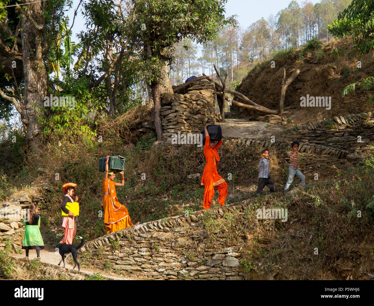 Inhabitants of Dalkanya, a remote village on the Nandhour Valley ...