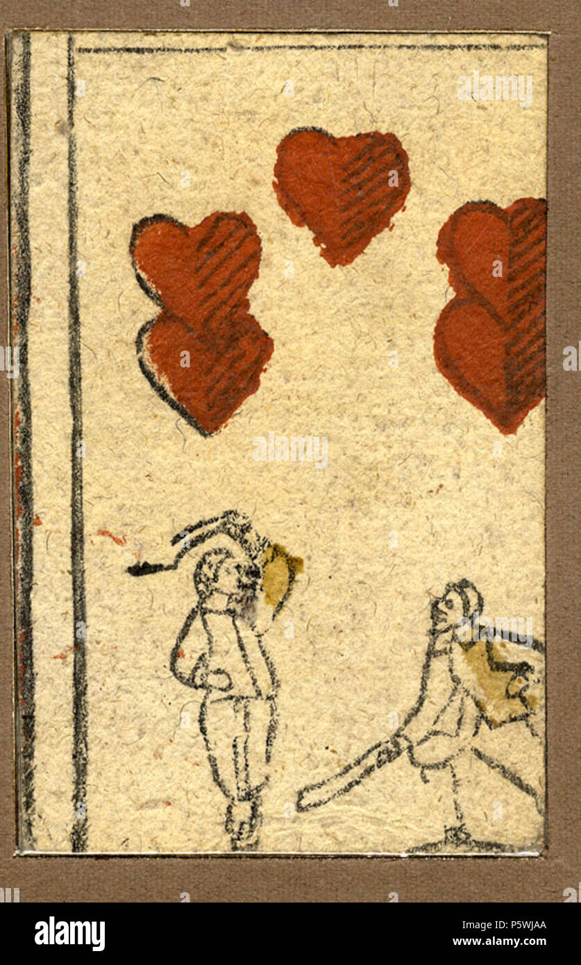 N/A. Deutsche Spielkarte, Holzschnitt (kol.); 16. Jh. 16th century ...