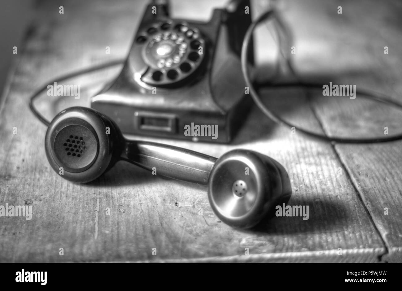 Waiting for phone call Black and White Stock Photos & Images - Alamy