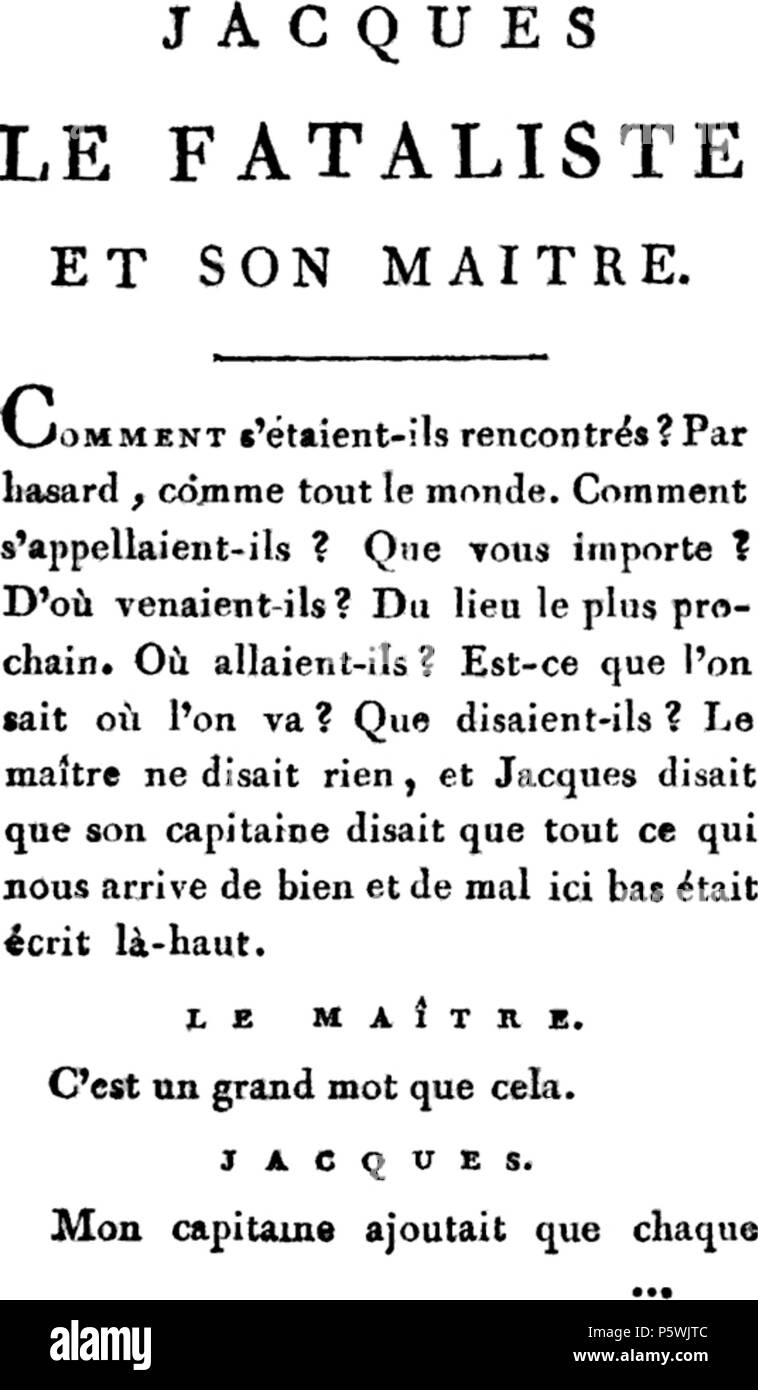 Jacques the fatalist and his master hi-res stock photography and images ...