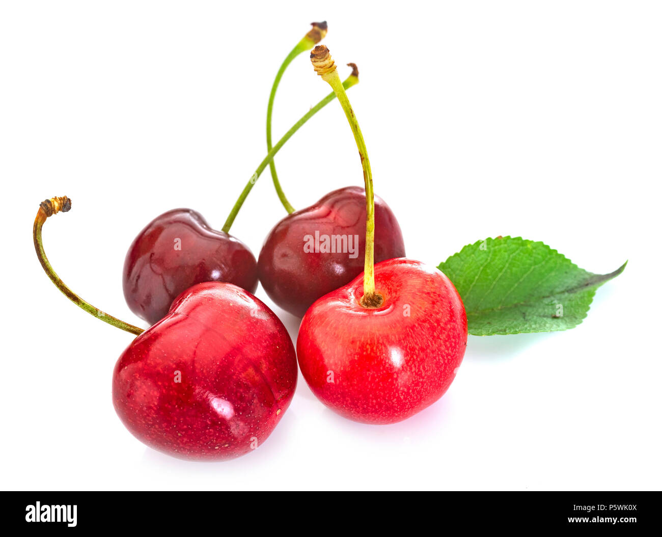 fresh cherries in front of white background Stock Photo - Alamy
