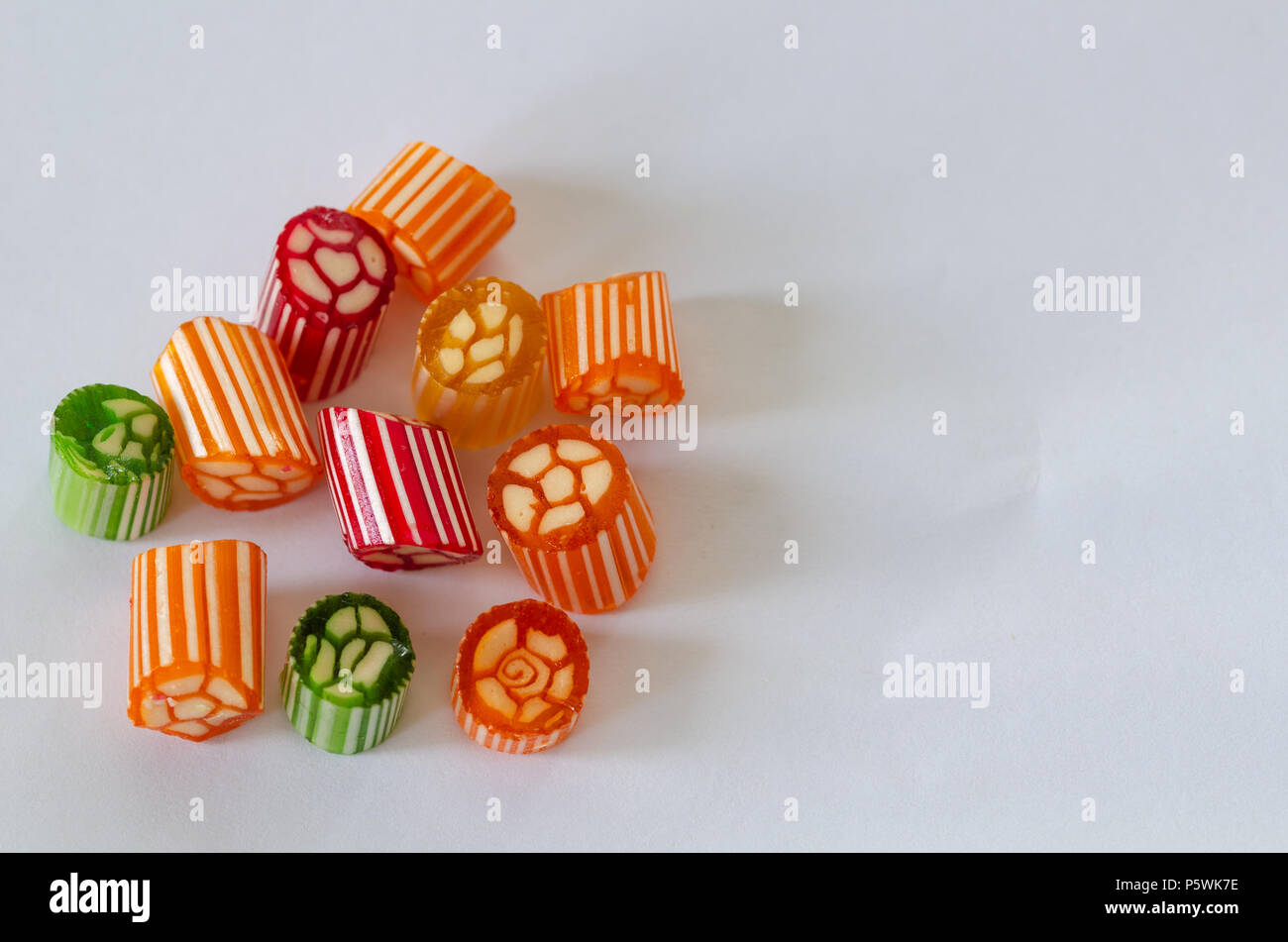 Colorful,traditional Turkish/Ottoman hard candies on the white ...
