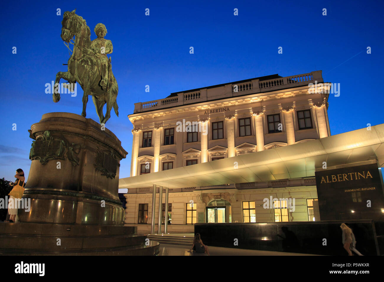Austria, Vienna, Albertina, art museum, Erzherzog Albrecht, statue ...
