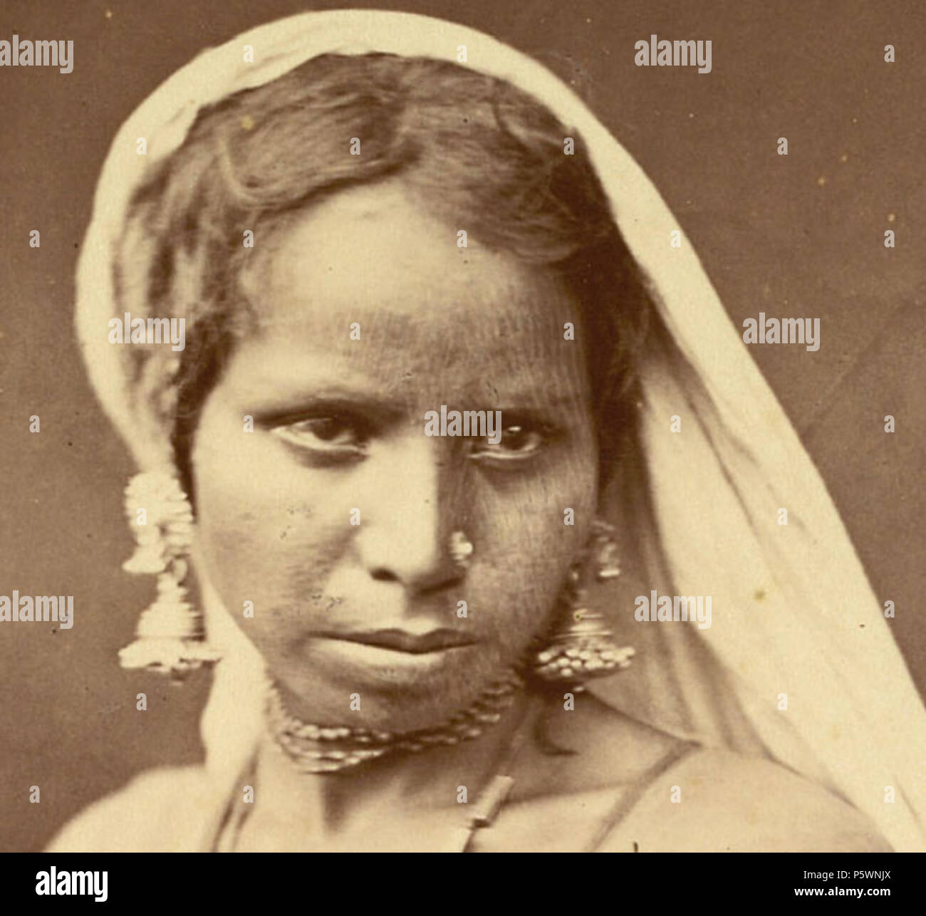 N/A. English: Close up of the face of an Indian woman in Eastern Bengal ...