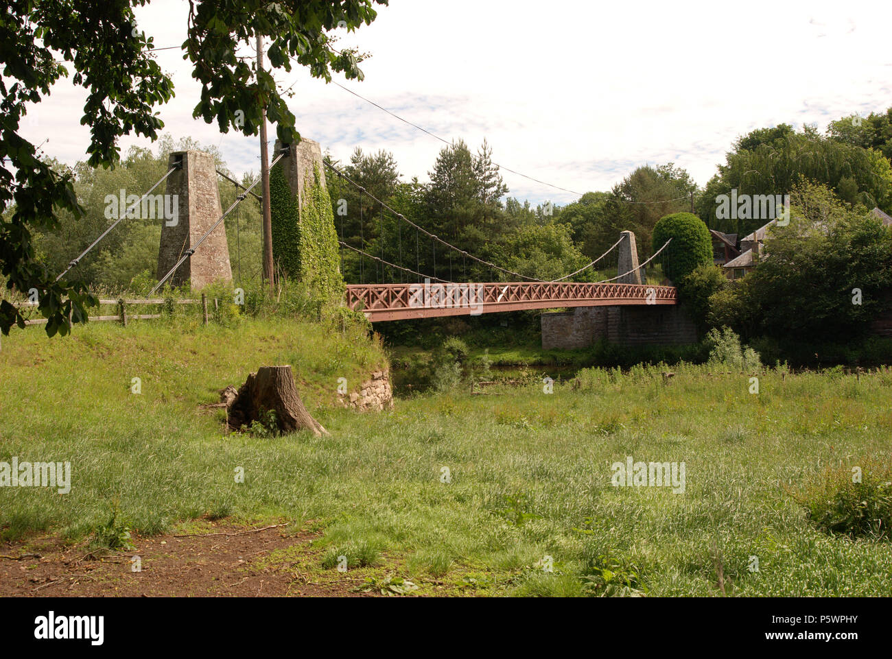 suspension bridge over Teviot between Eckford & Heiton in Scottish ...