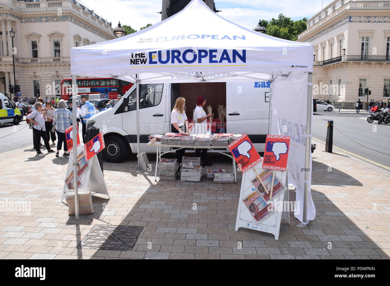 Anti Brexit demo, London 23 June 2018 UK. Campaign for a People's Vote ...