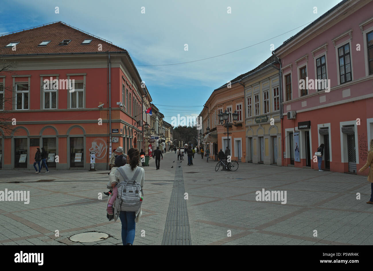 Dunavska street in Novi Sad, Serbia, empty morning view Stock Photo - Alamy