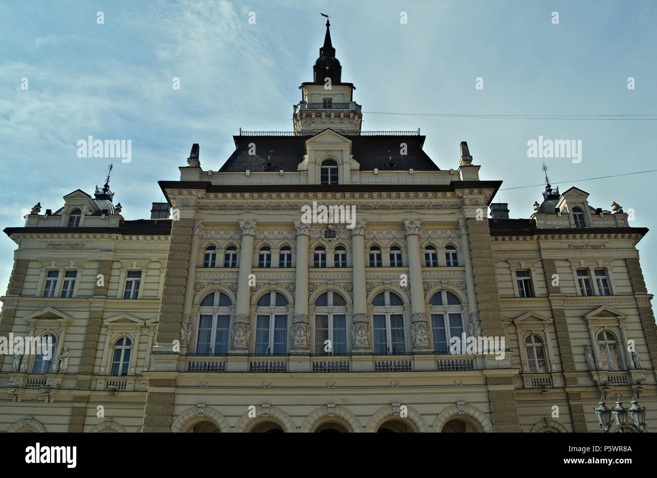 City hall in Novi Sad, Serbia, 19th century building fully restored ...