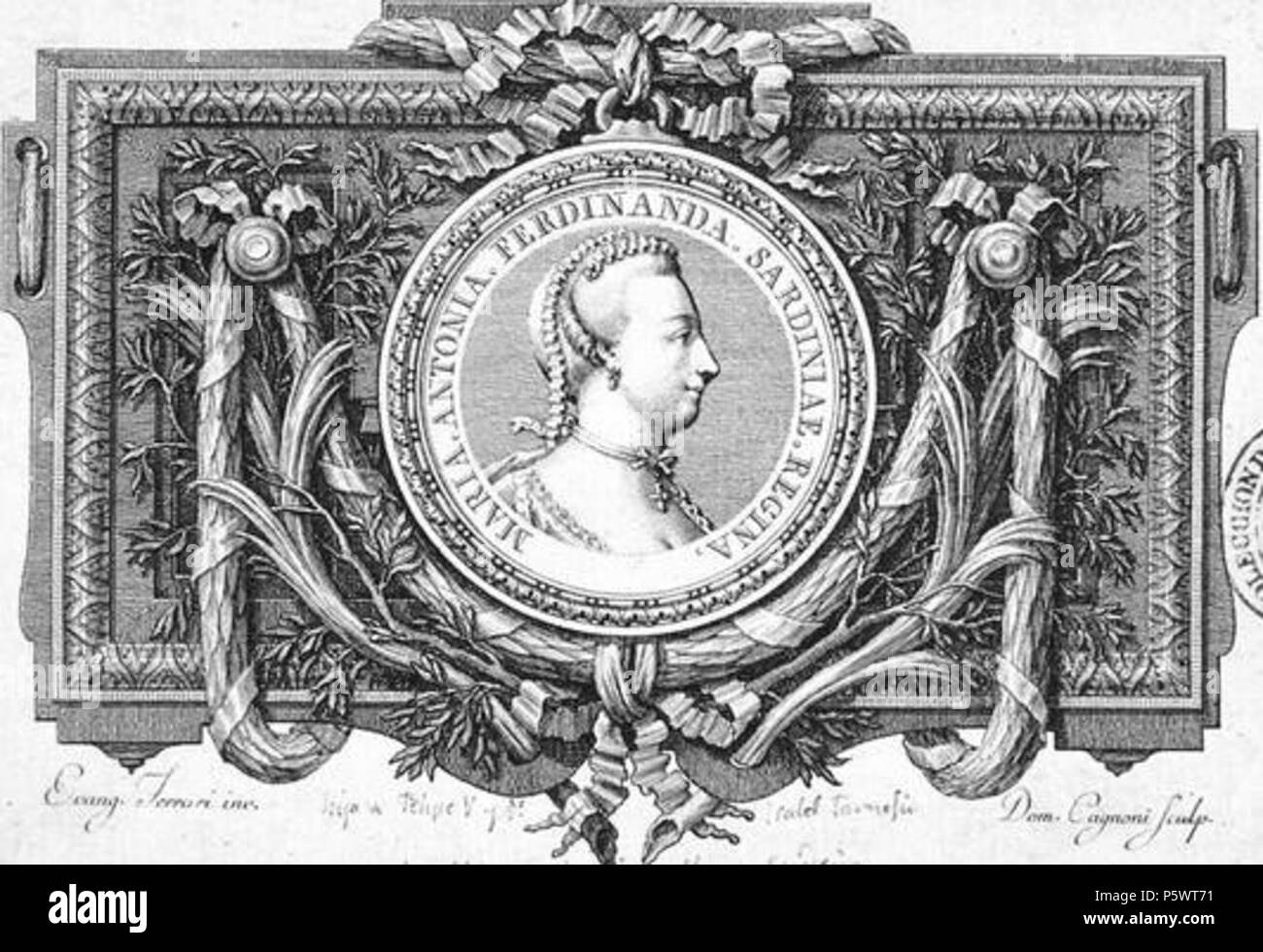 N/A. English: Drawing of Maria Antonia Ferdinanda of Spain, Queen of ...