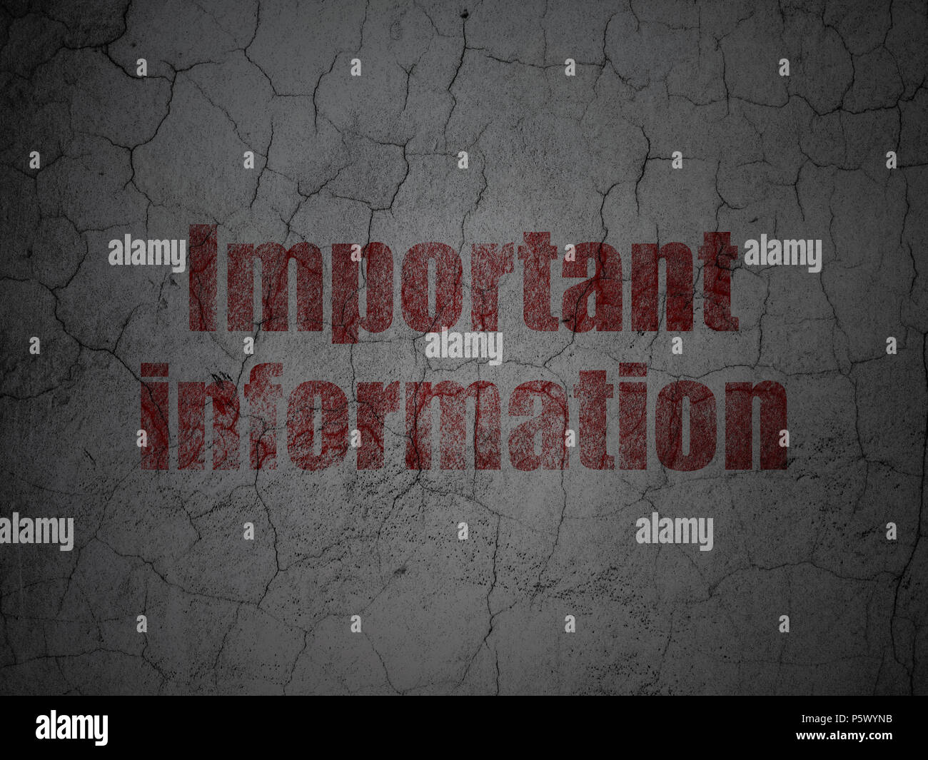 Information concept: Important Information on grunge wall background ...