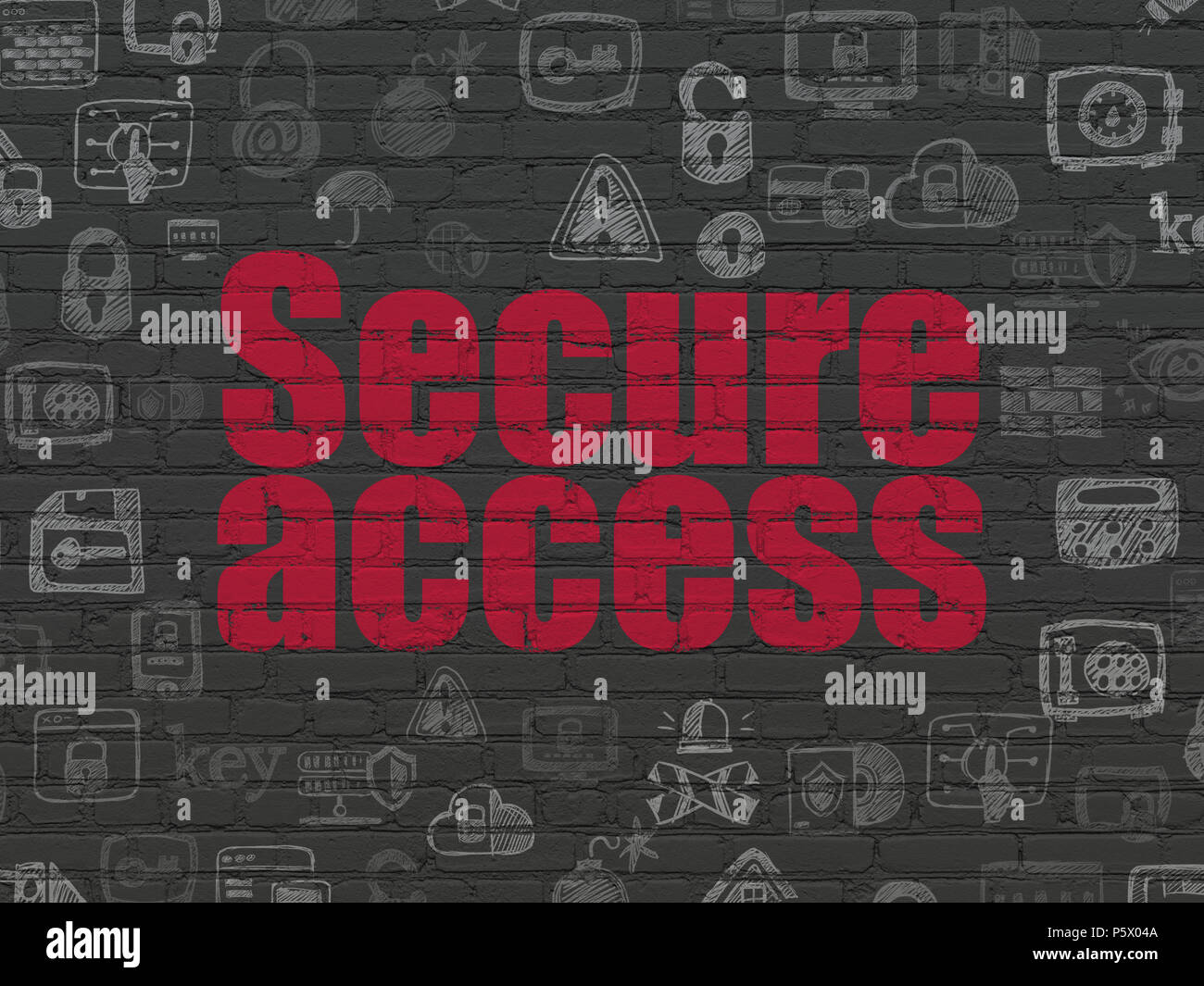 Safety concept: Secure Access on wall background Stock Photo - Alamy