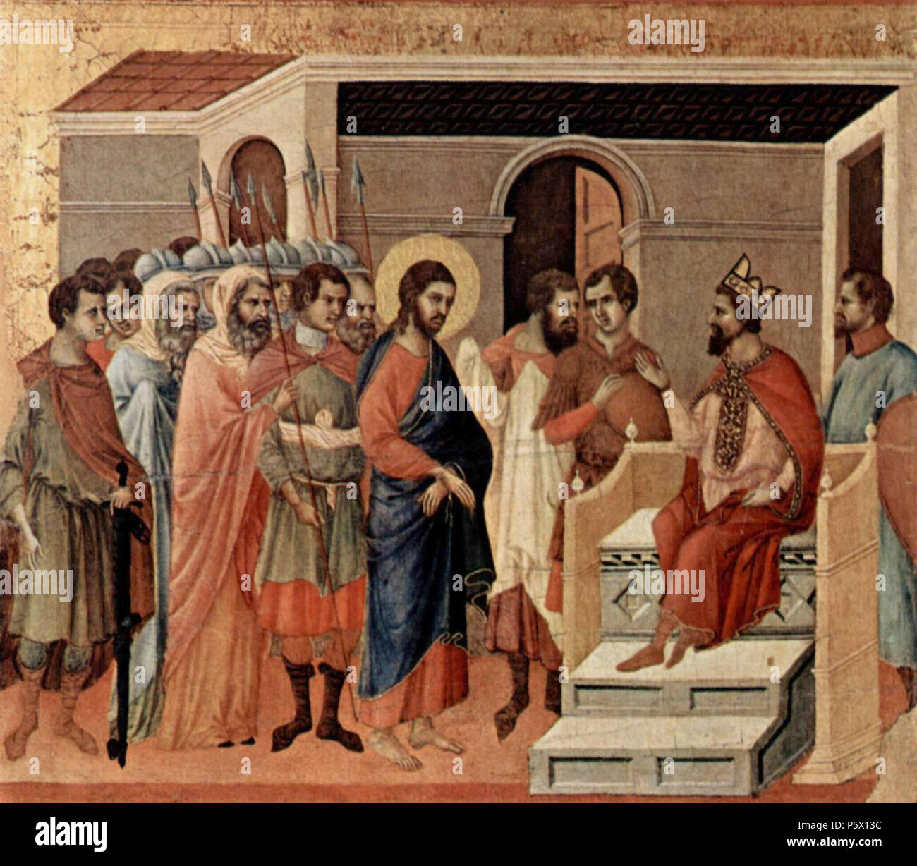 Deutsch: Maestà, Altarretabel des Sieneser Doms, Rückseite, Hauptregister mit Szenen zu Christi ...