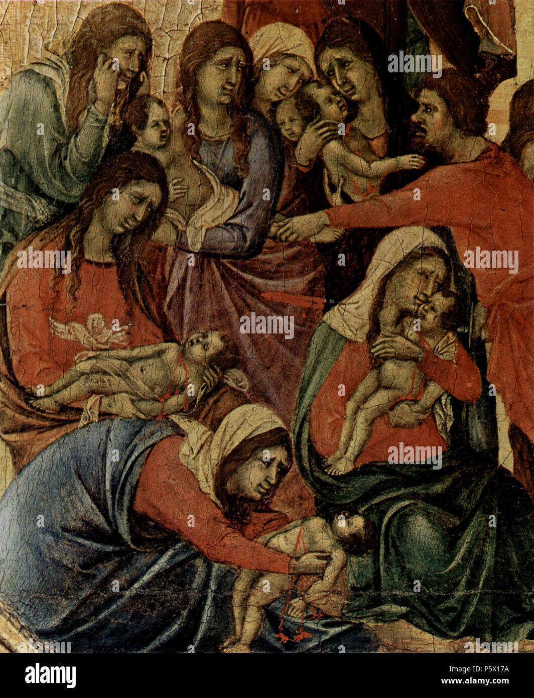 Deutsch: Maestà, Altarretabel des Sieneser Doms, Vorderseite, Predella mit Szenen aus der ...