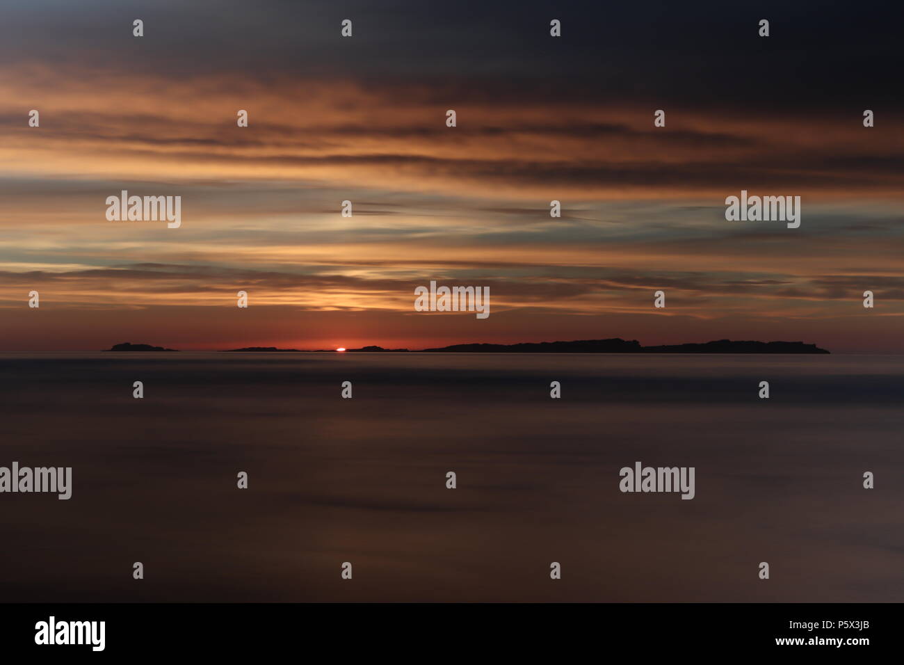 The Skerries and Portrush East Strand at Sunset with Long Exposure ...