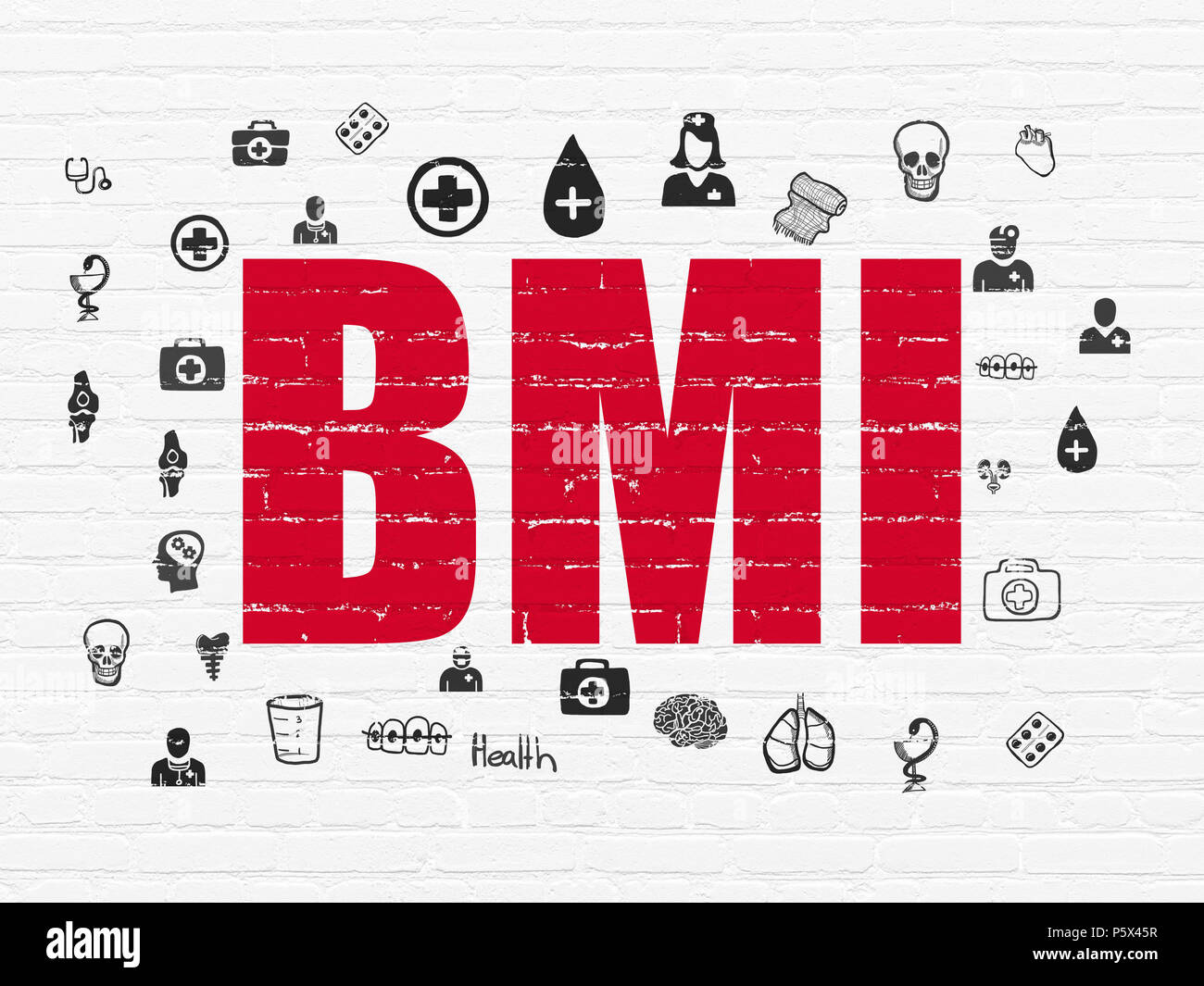Health concept: BMI on wall background Stock Photo - Alamy