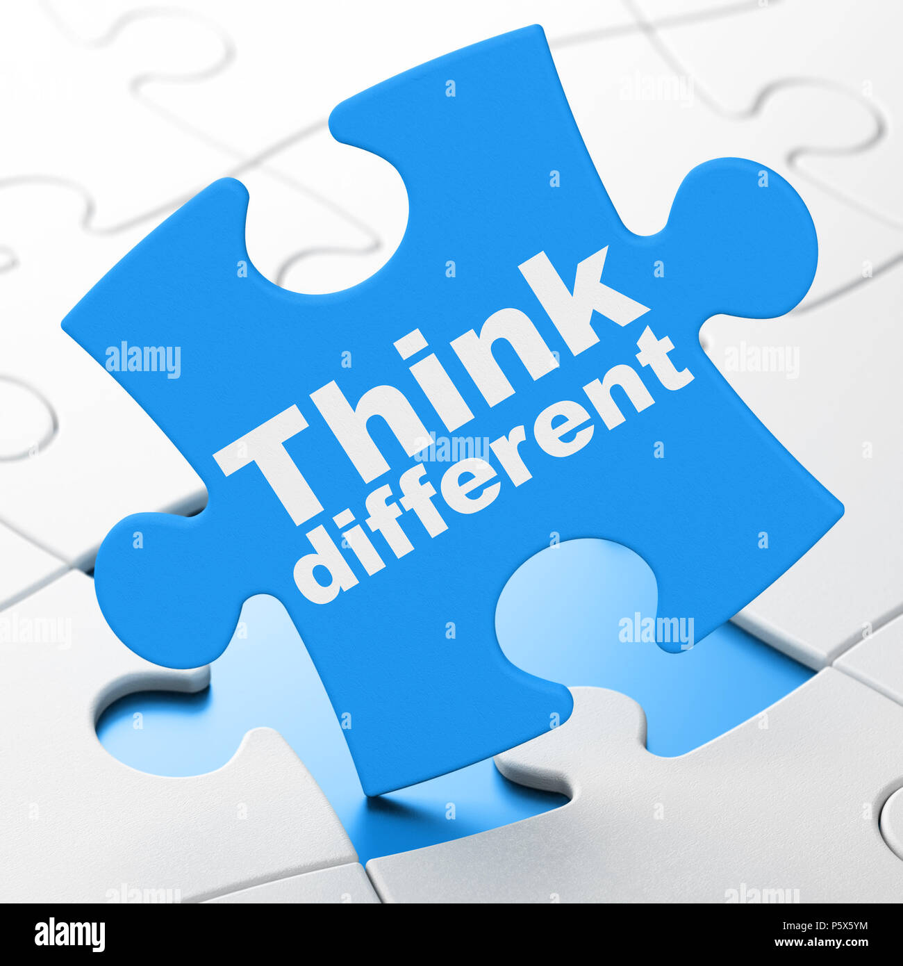 Learning concept: Think Different on puzzle background Stock Photo - Alamy
