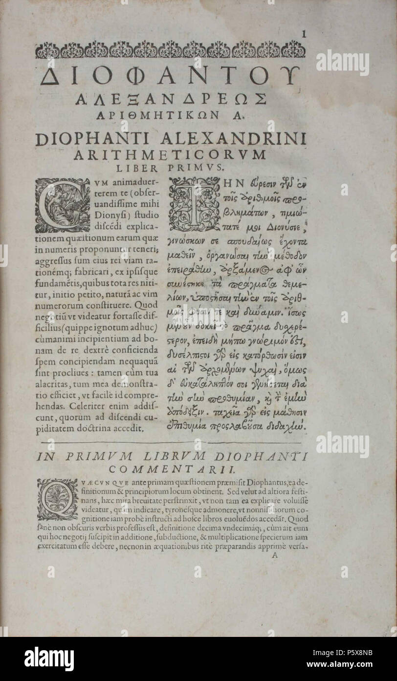 Arithmetica diophantus hi-res stock photography and images - Alamy