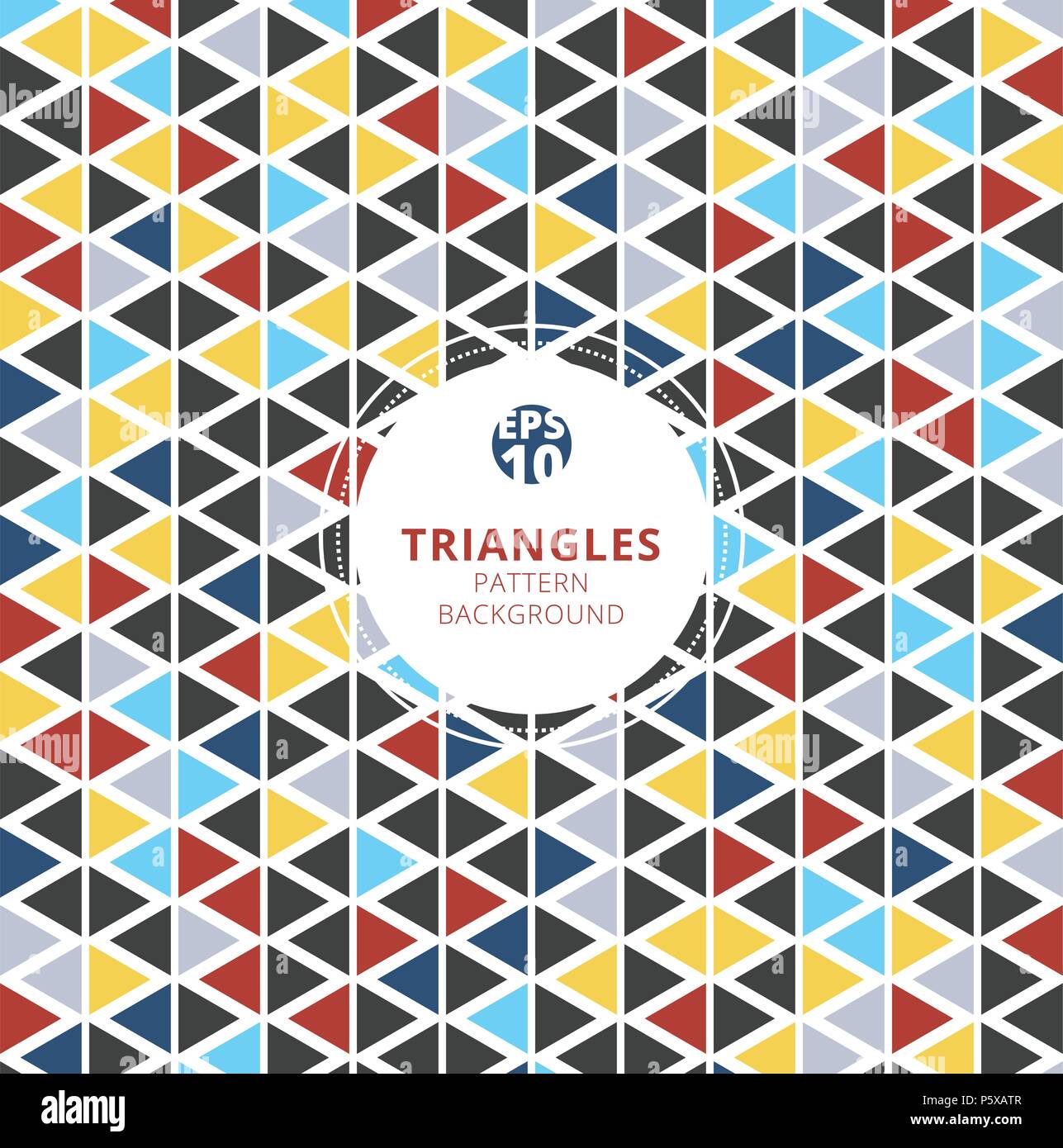 Colorful triangles pattern on white background. Vector illustration ...