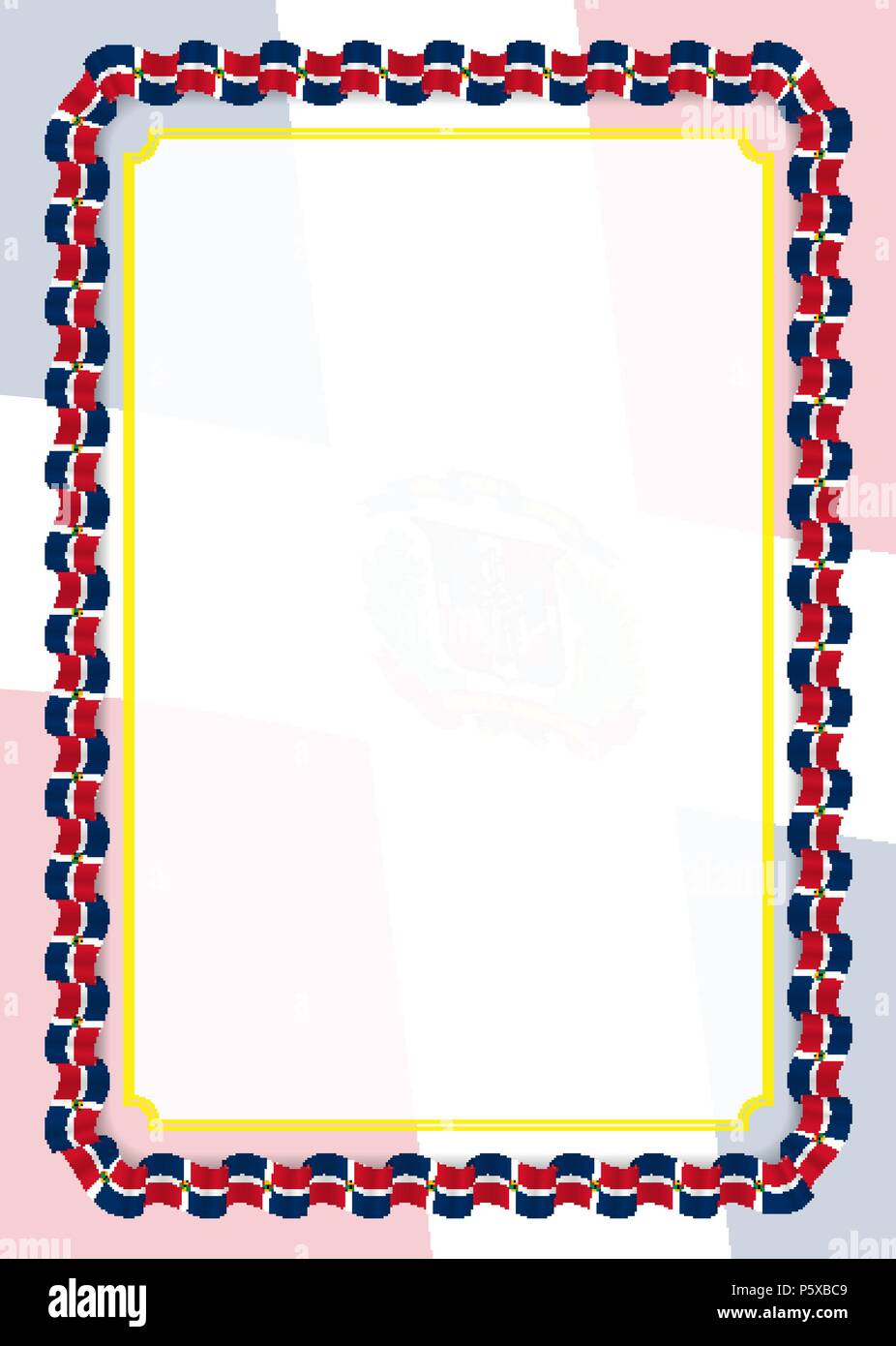 Frame and border of ribbon with Dominican Republic flag, template ...
