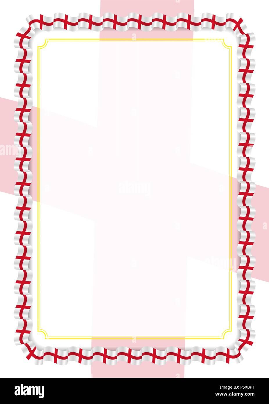 Frame and border of ribbon with England flag, template elements for ...