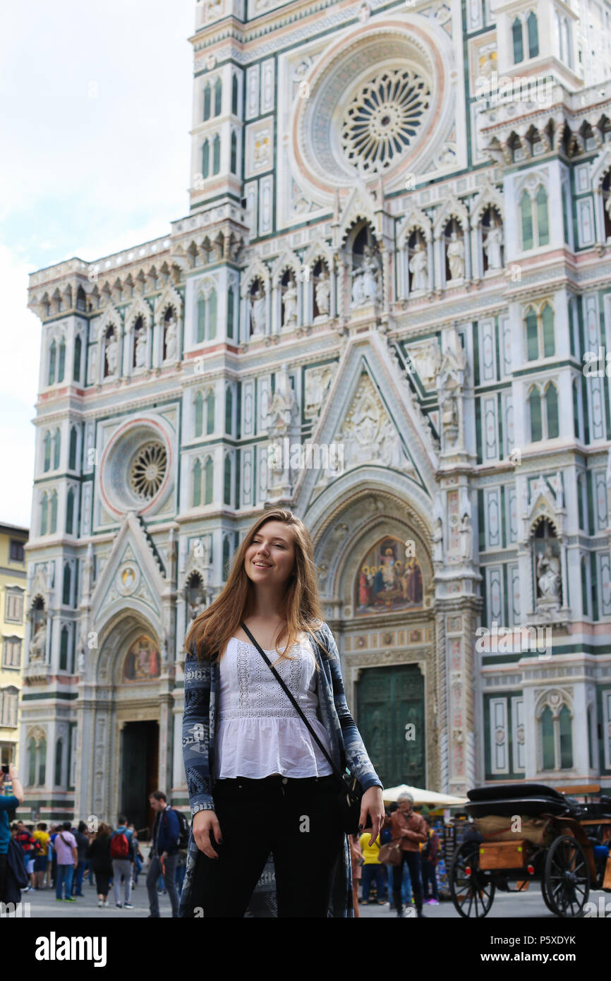 Woman standing near florence hi-res stock photography and images - Alamy