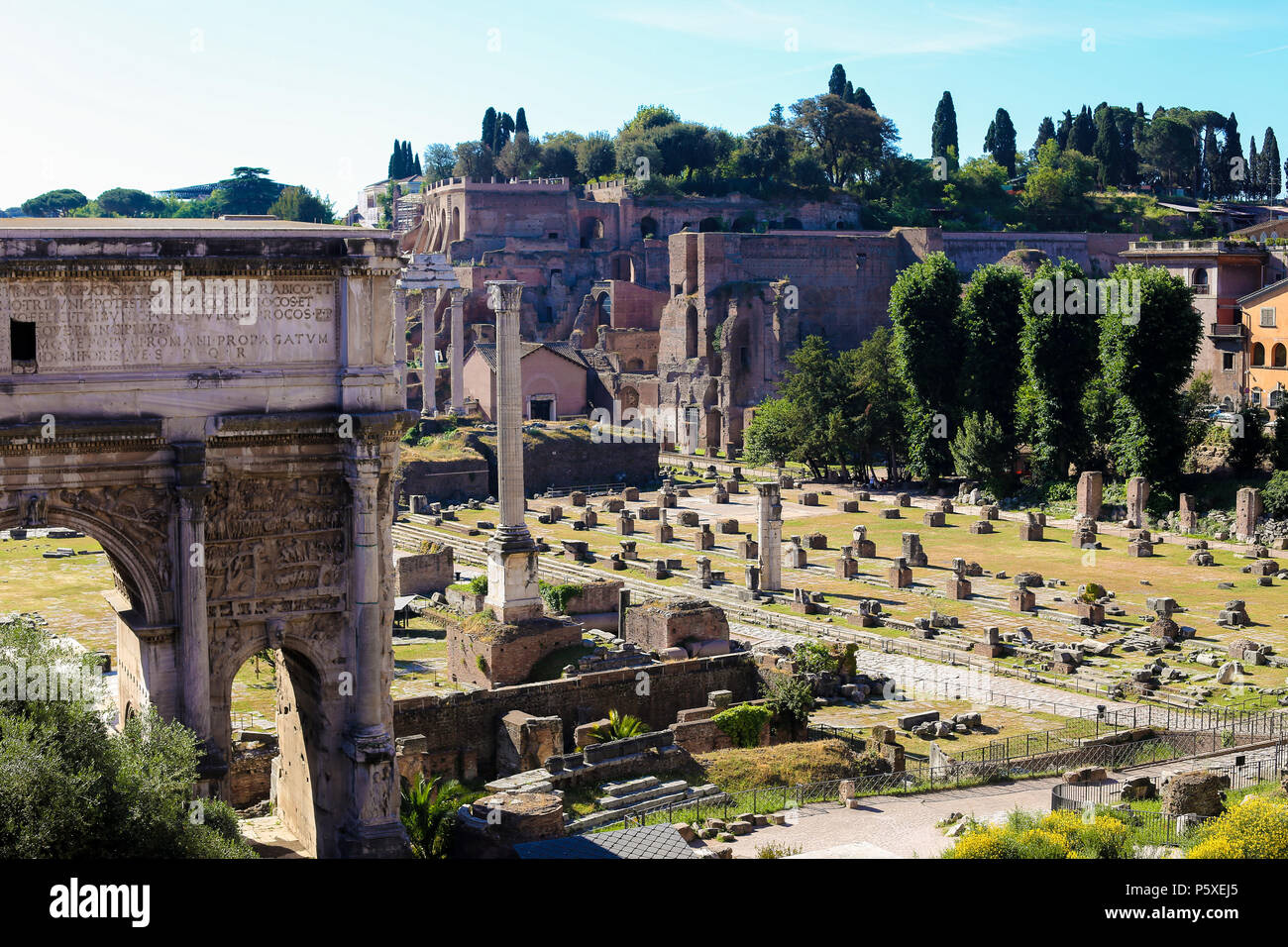 Roman Forum, arches and columns in Rome, Italy Stock Photo - Alamy