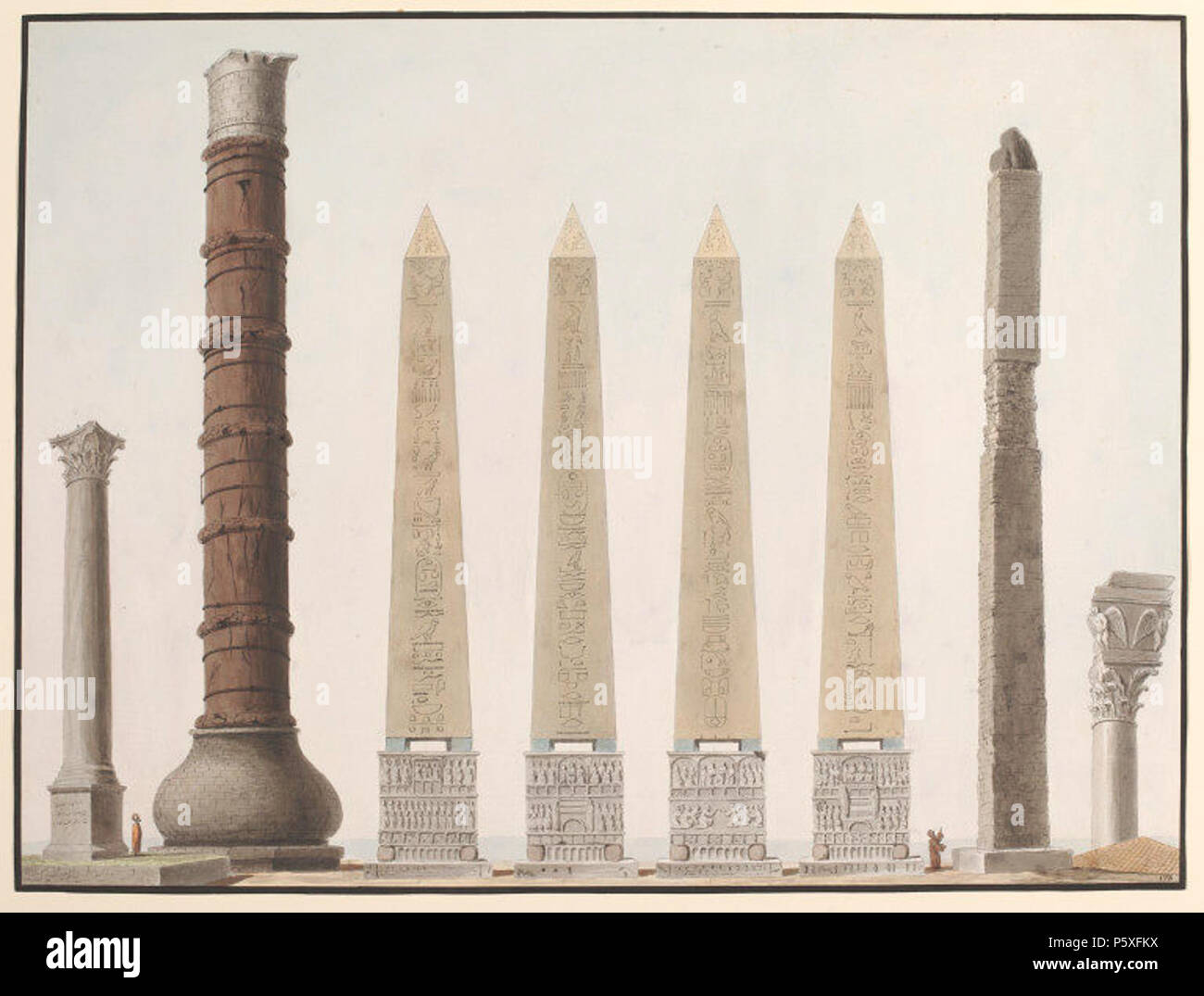 N/A. English: Sketch of some of the Roman/Byzantine columns and the ...
