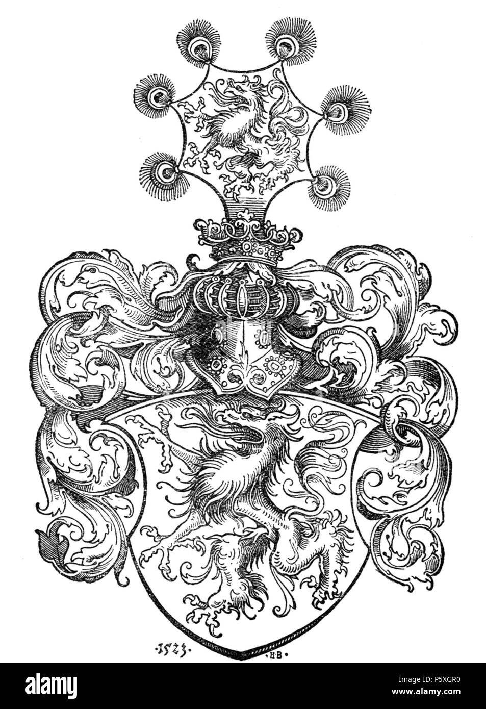 Ancient family heraldry Black and White Stock Photos & Images - Alamy