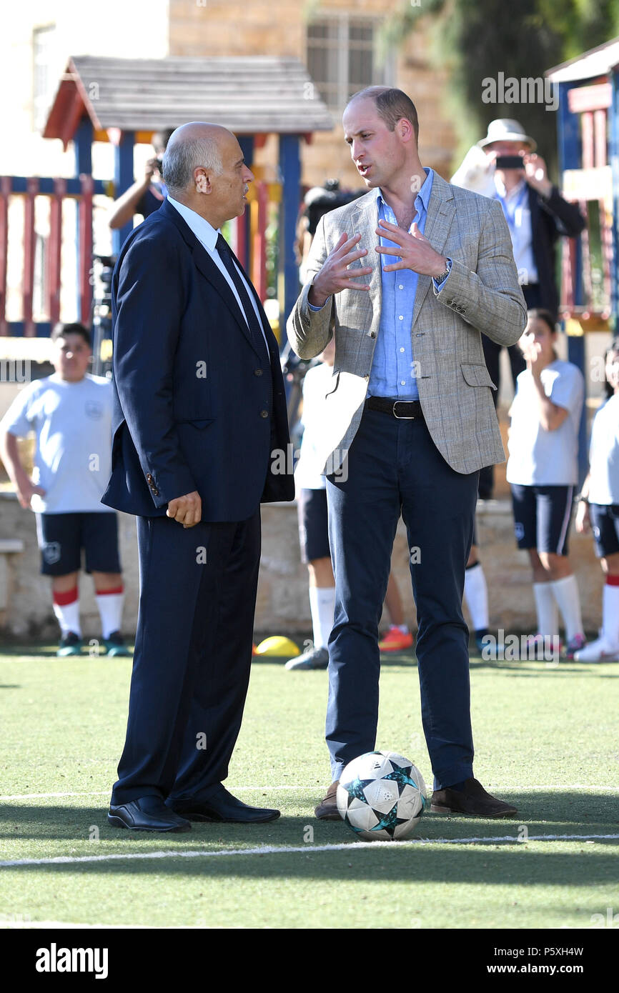 The Duke of Cambridge during a cultural engagement in Ramallah in the ...