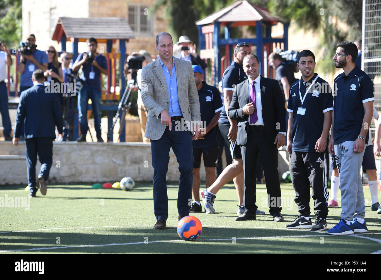 The Duke of Cambridge during a cultural engagement in Ramallah in the ...