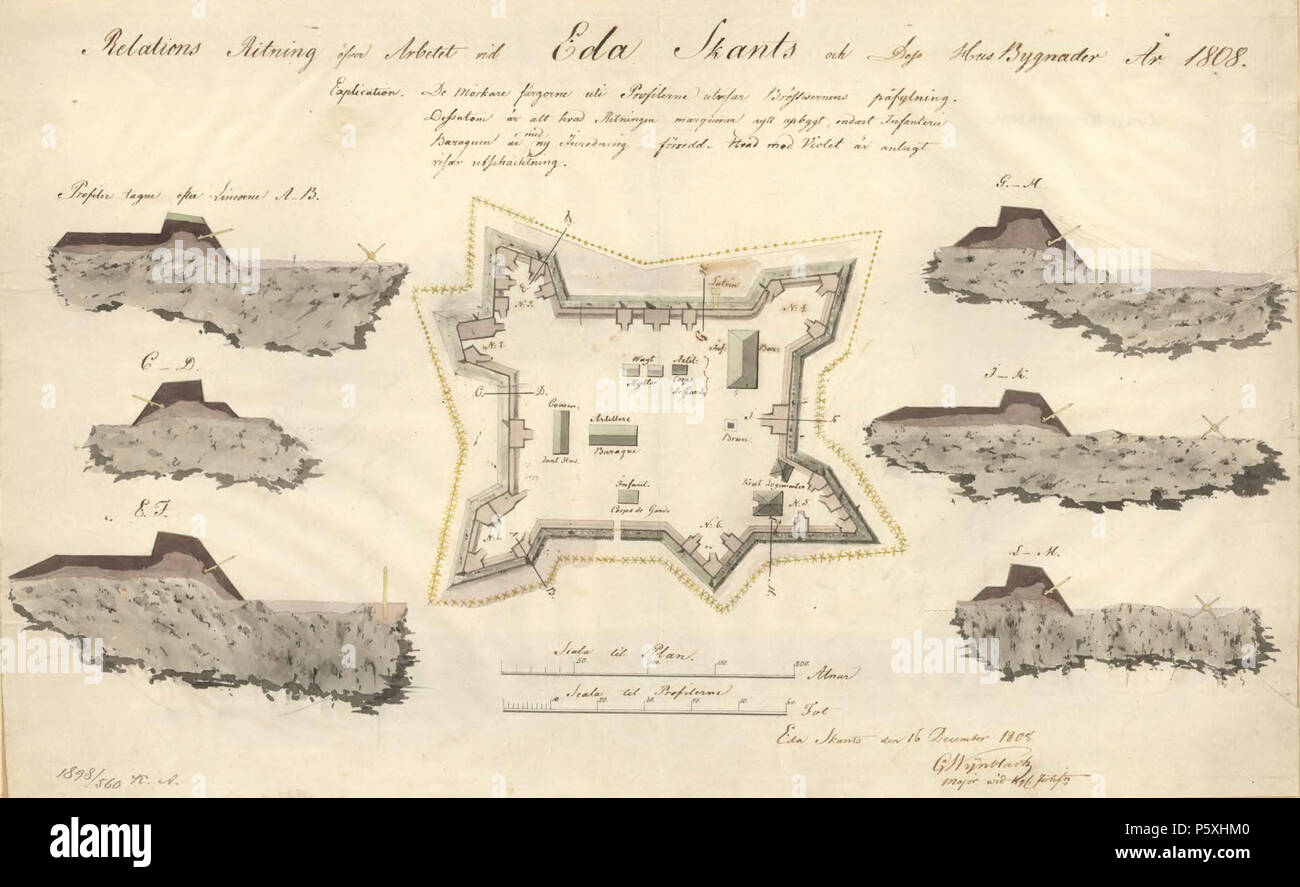 N/A. English: Map showing the improvements made at Eda sconce, Värmland ...