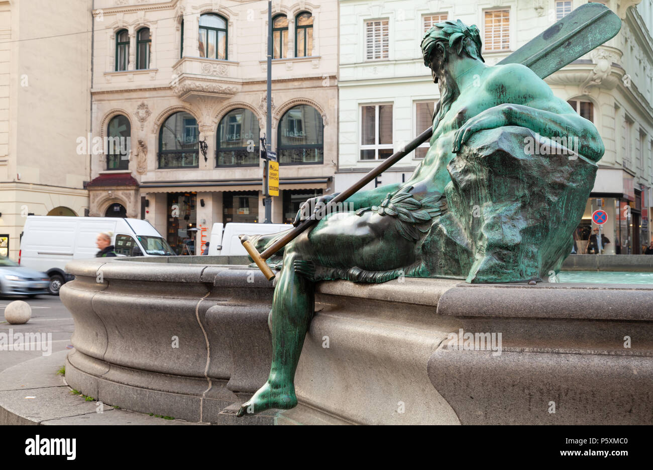 Vienna, Austria - November 4, 2015: Statue of Donnerbrunnen or ...