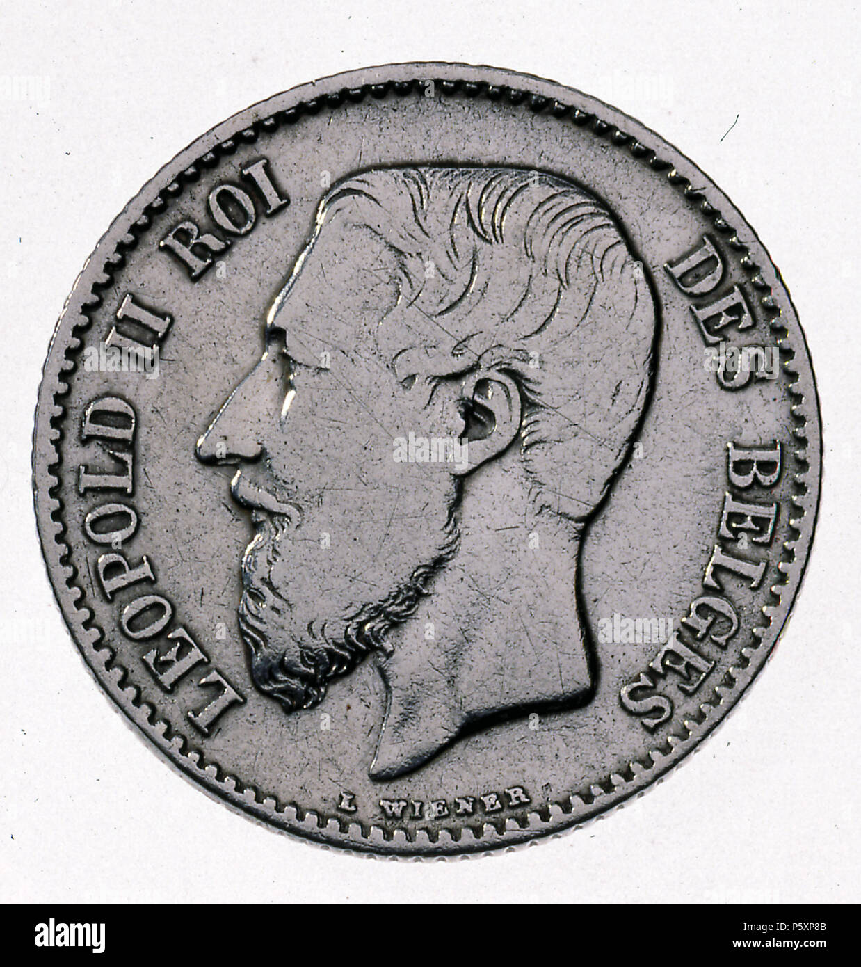 364 Coin BE 1F Leopold II shield obv FR 25 Stock Photo - Alamy