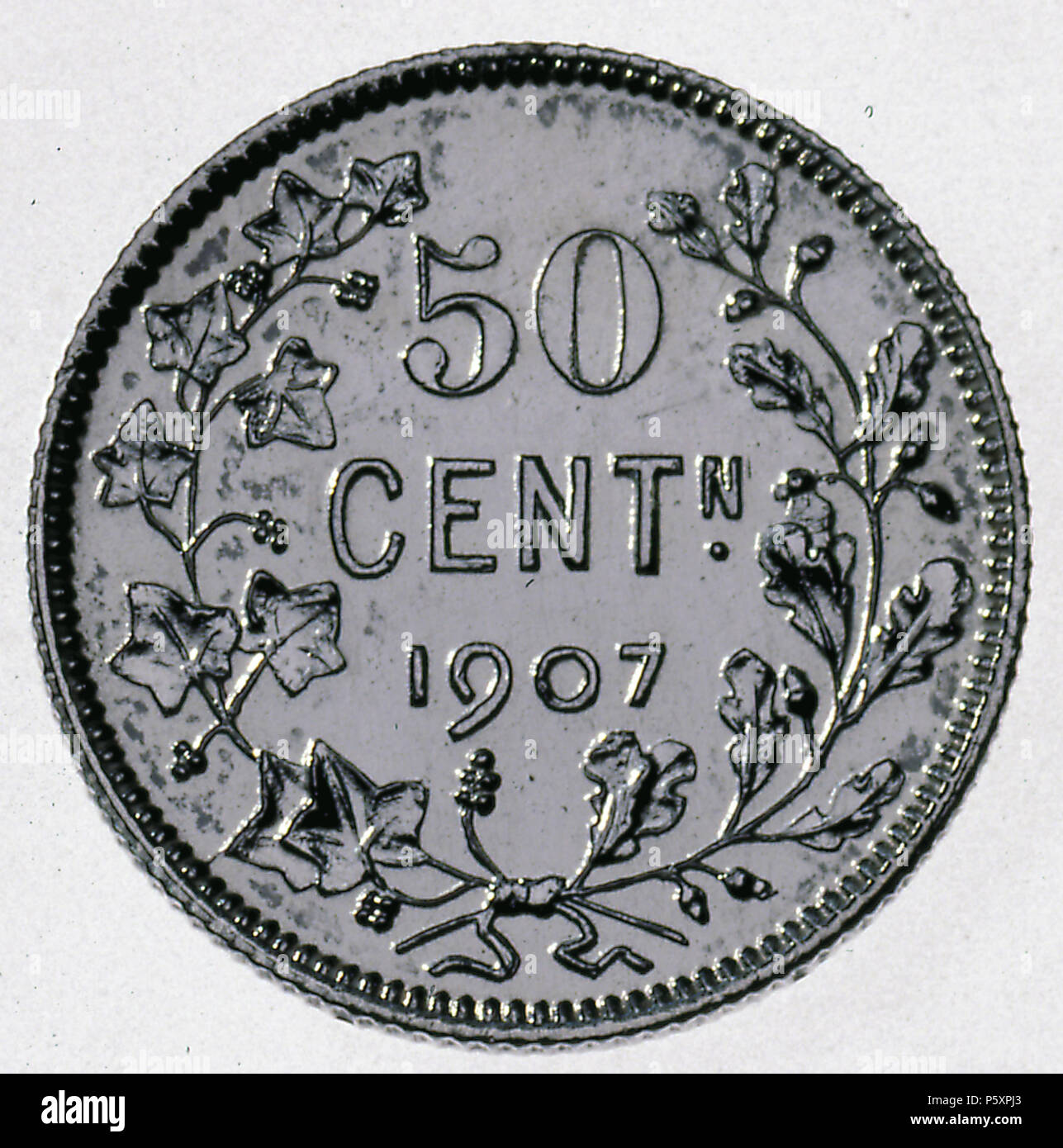 365 Coin BE 50c Leopold II rev NL 39 Stock Photo - Alamy