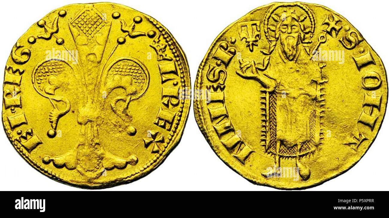 N/A. English: Coin of Queen Joan I and King Louis I of Naples as ...