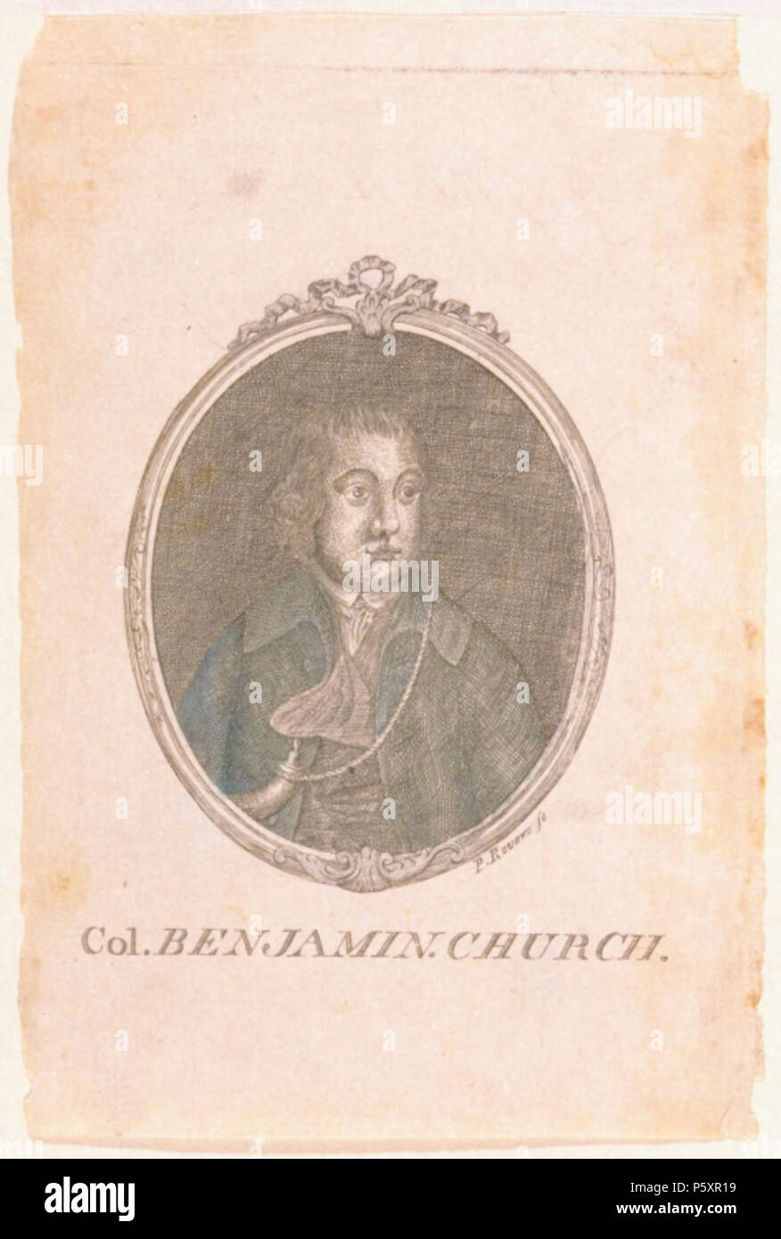 N/A. English: 'Col. Benjamin Church,' engraving, by the American ...