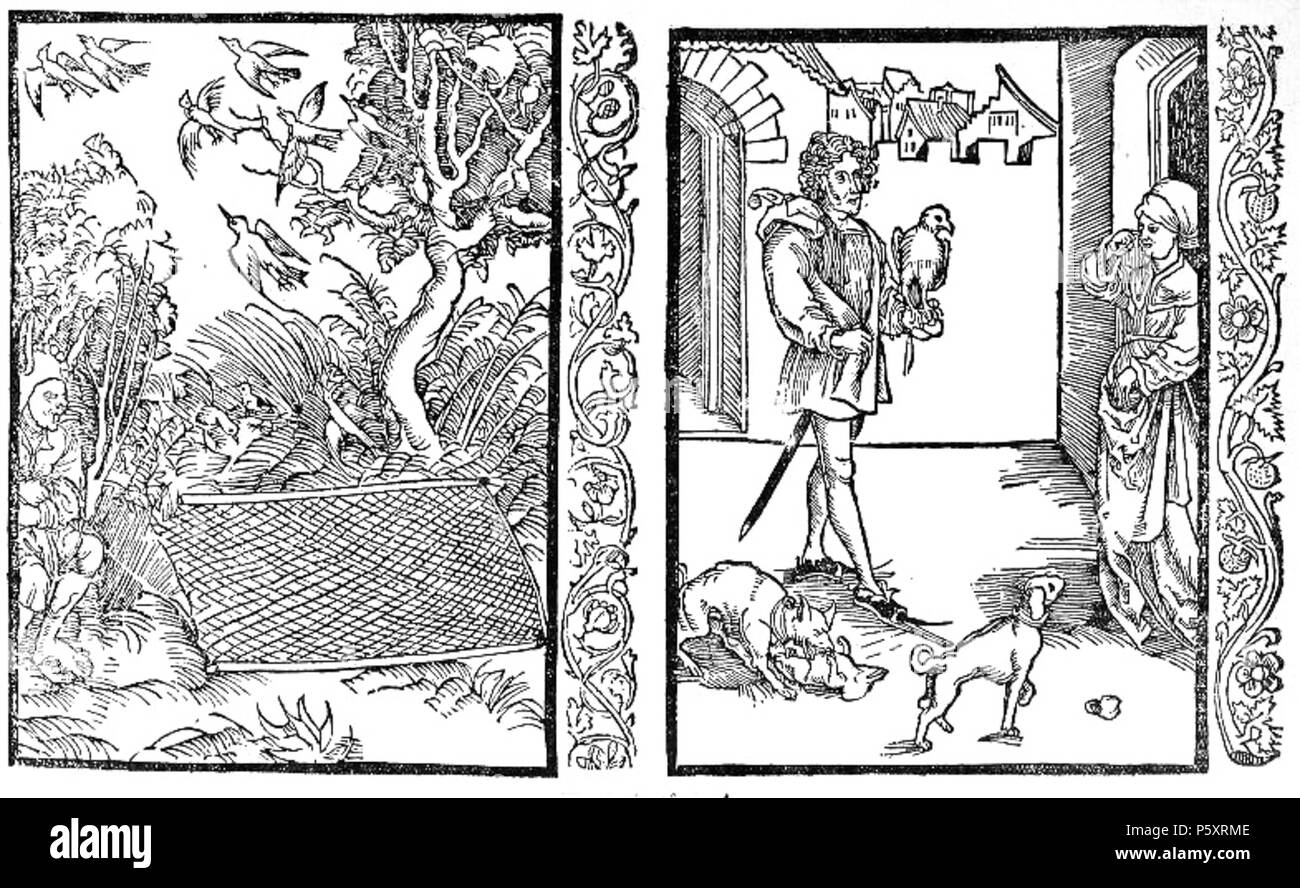 N/A. Woodcuts showing bird trapping and falconry . 1498. Attributed to ...