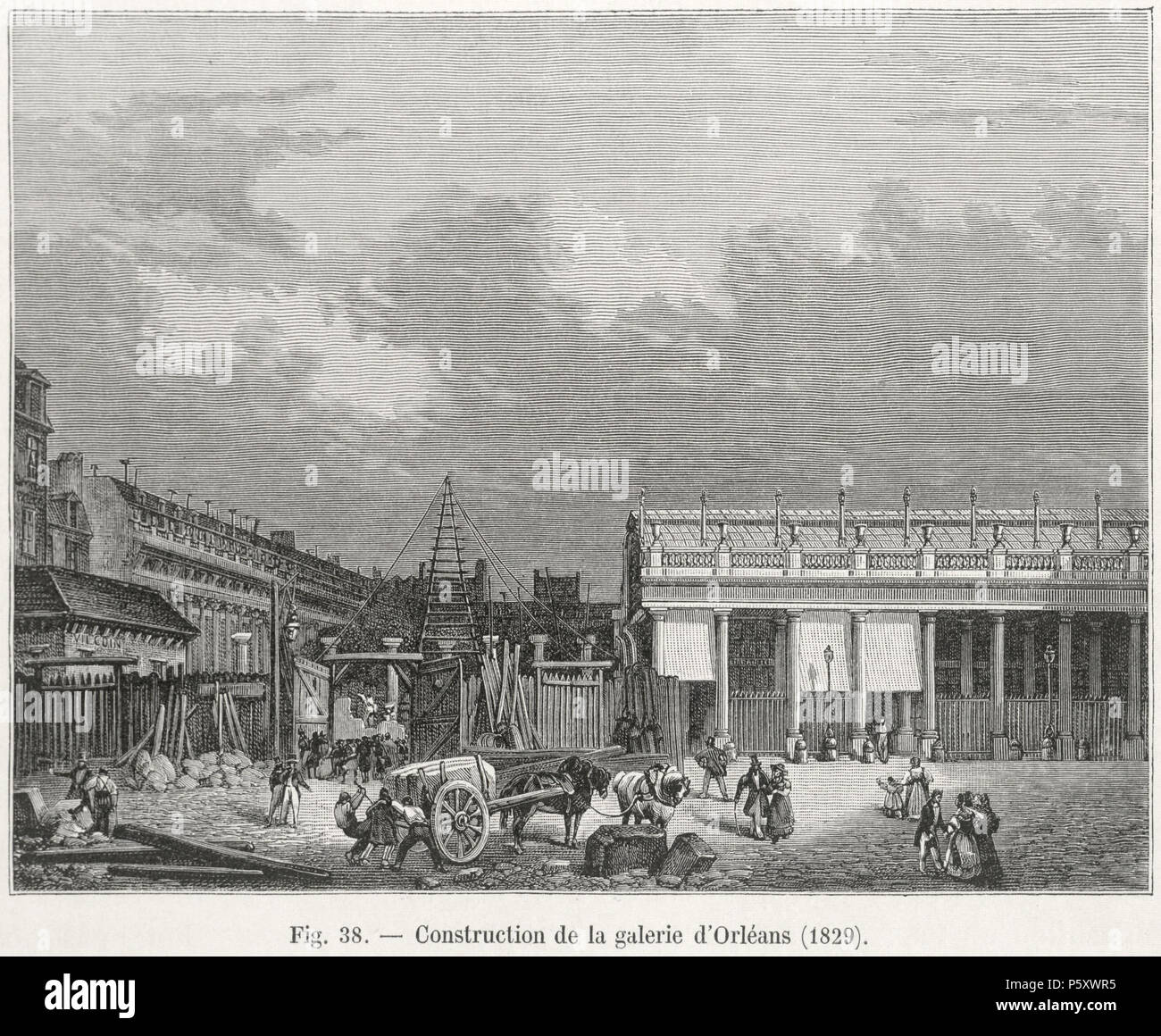 376 Construction de la galerie d'Orléans, 1829 Stock Photo - Alamy